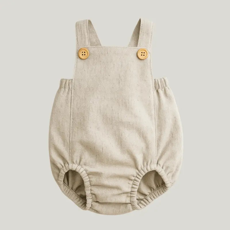 Romper Linho Cru Bebê Tradicional, Elegante e Unissex – Moose Baby e Kids
